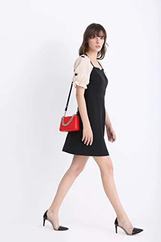 M10M15 Handbag Women PU Leather Clutch Purse Crossbody Shoulder Bag with Metal Chain Adjustable Strap