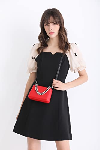 M10M15 Handbag Women PU Leather Clutch Purse Crossbody Shoulder Bag with Metal Chain Adjustable Strap