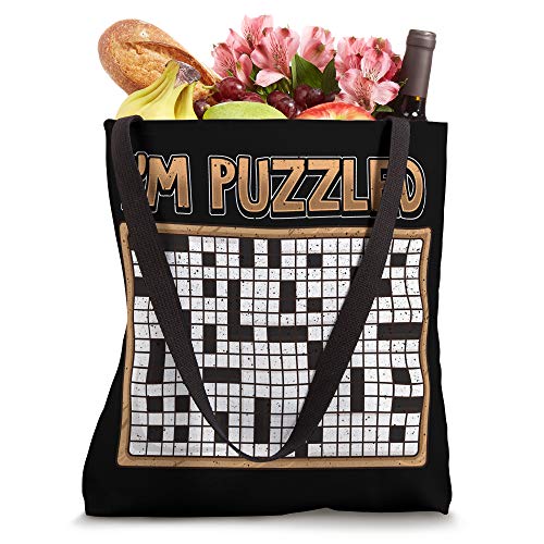 Funny Crossword Puzzle I'm Puzzled Love Crossword Puzzle Tote Bag