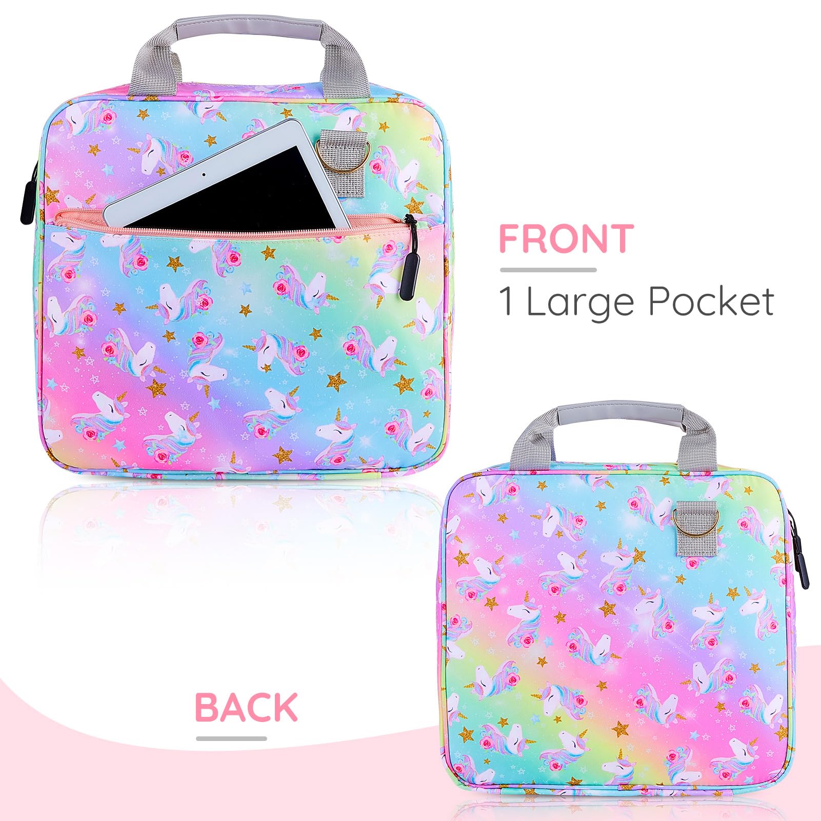 Zipper Binder with Shoulder Strap, 2 Inch 3 Ring Binder with Zipper, Binder Organizer for Middle School Case it Binder with Multiple Pockets, Handle and Shoulder Strap Included, 500 Sheet Capacity
