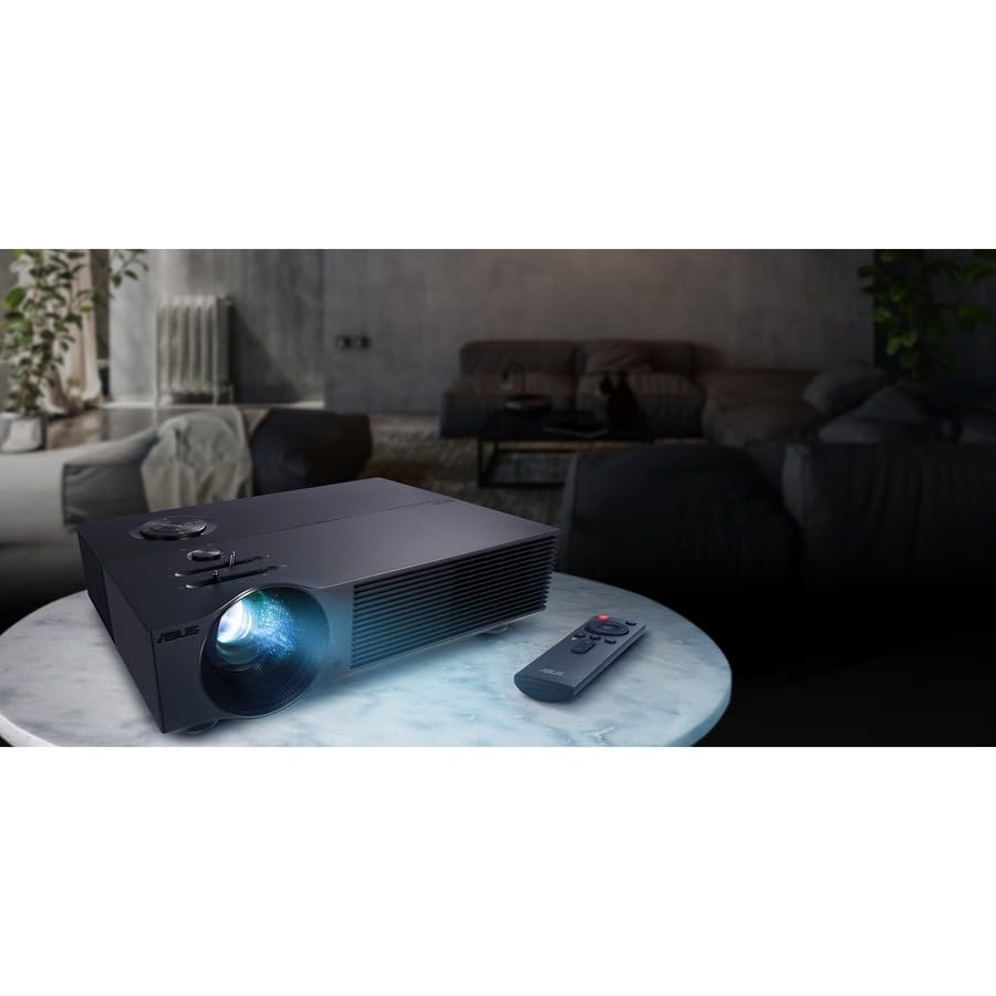 ASUS H1 1080P LED Projector - Full HD, 3000 Lumens, 120 Hz, 125% Rec. 709, 125% sRGB, Crestron Connected Certified, 10W Built-in Speaker, HDMI, Compatible with PS5 & Xbox Series X/S