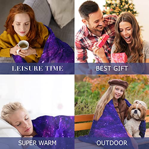 Ultra-Soft Cozy Flannel Fleece Throw Blankets 40"x50", Smooth Warm Fuzzy Plush Blankets for Sofa Bed Kids Adults (Galaxy Solar System Universe Space Astronomy)