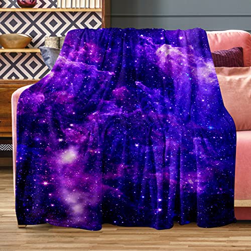 Ultra-Soft Cozy Flannel Fleece Throw Blankets 40"x50", Smooth Warm Fuzzy Plush Blankets for Sofa Bed Kids Adults (Galaxy Solar System Universe Space Astronomy)