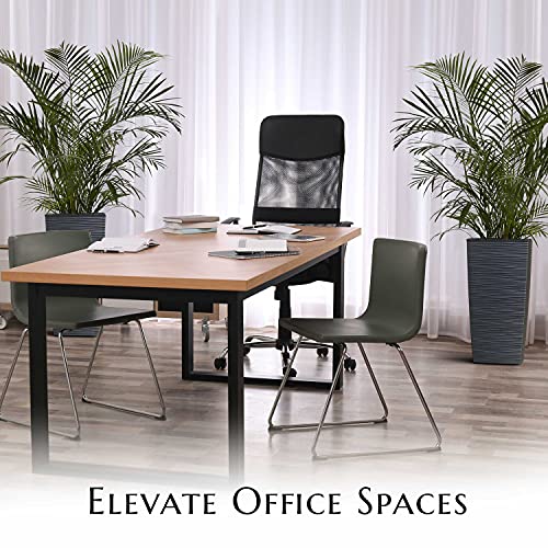Janska by Mueller M-Resin Heavy Duty Tall Planter, Indoor/Outdoor Grande Plant, Tree, Flower Pot, 2-Piece Set, 24”, Modern Design, Built-in Drainage, Dark Gray