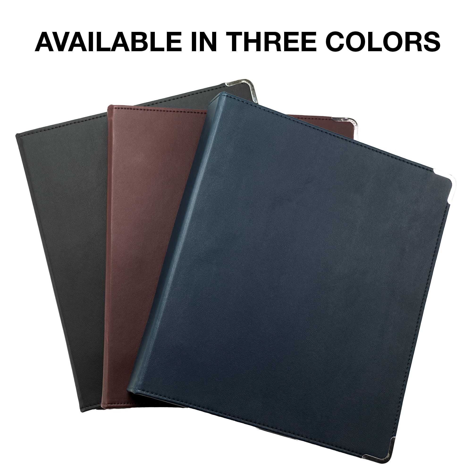 Samsill Classic Professional 3 Ring Zippered Binder, 2 Inch Round Ring, Portfolio Organizer for 8.5x11” Documents, Binder with Zipper, Silver Corner Accents, Black