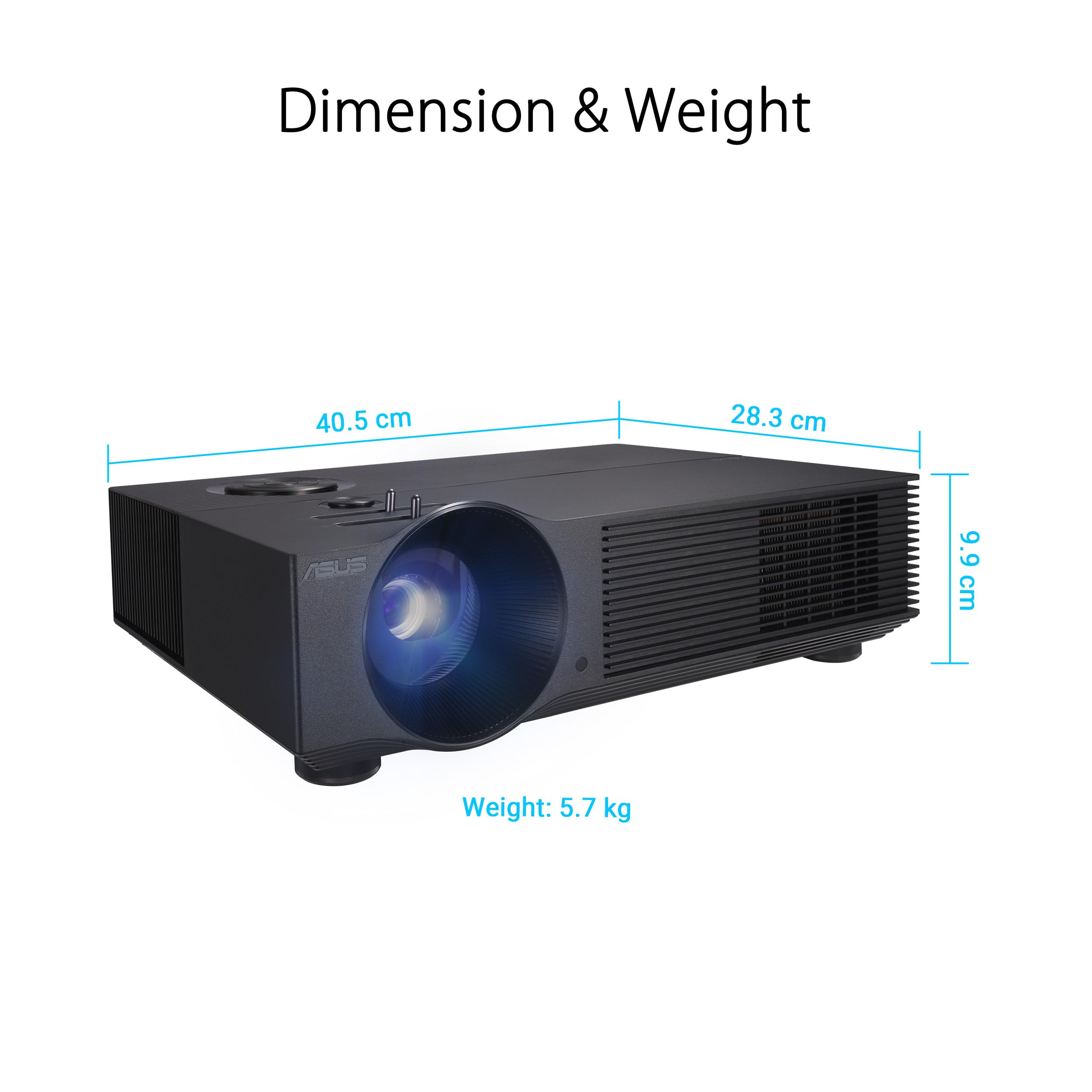 ASUS H1 1080P LED Projector - Full HD, 3000 Lumens, 120 Hz, 125% Rec. 709, 125% sRGB, Crestron Connected Certified, 10W Built-in Speaker, HDMI, Compatible with PS5 & Xbox Series X/S