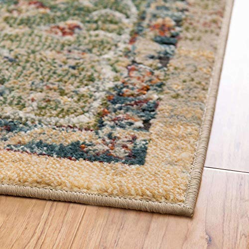 Unique Loom Isabella Collection Traditional Medallion Green Area Rug (5' 0 x 8' 0)
