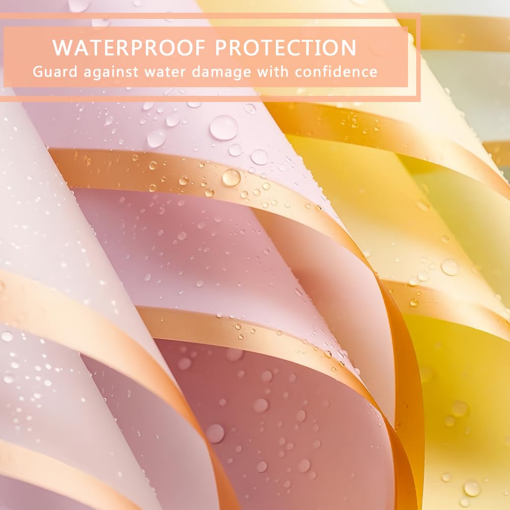 BBJ WRAPS Korean Style Waterproof Floral Wrapping Paper Sheets Fresh Flower Bouquet Wrap Gift Packaging Florist Supplies, 20 Sheets-23.6x23.6 inch (White)