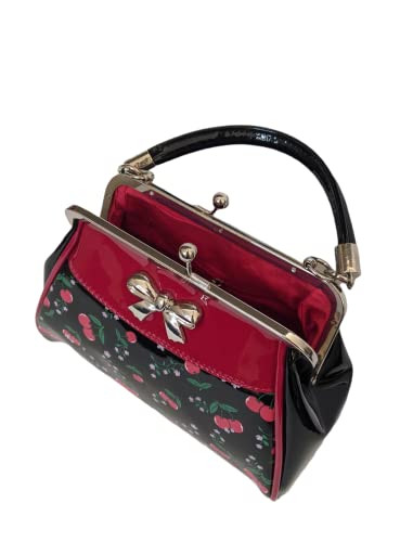 Lost Queen New Romantics Kisslock Vintage Cherry Blossom Handbag Purse