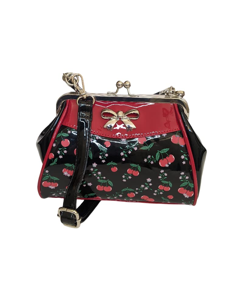 Lost Queen New Romantics Kisslock Vintage Cherry Blossom Handbag Purse