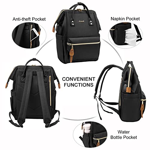 LOVEVOOK Mini Backpack Purse for Women Small Backpack Bag for Teen Girls, Cute Fashion Daypack with USB Charging Port, Black