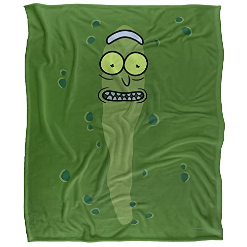 Rick and Morty Blanket, 50"x60", Pickle Rick Silky Touch Sherpa Back Super Soft Throw Blanket
