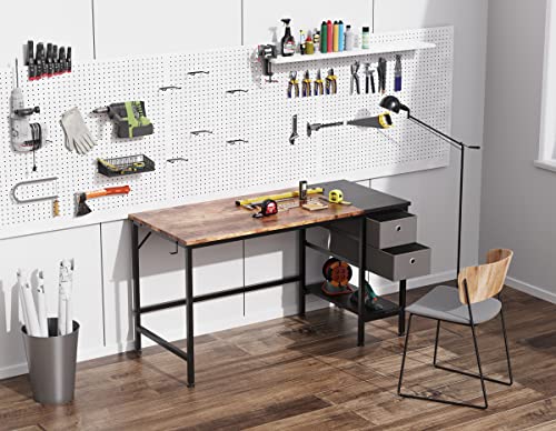 HOMIDEC Office Desk, Computer Desk with Drawers 47" Study Writing Desks for Home with Storage Shelves, Desks & Workstations for Home Office Bedroom