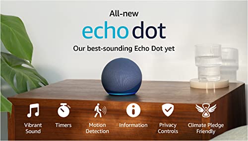 All-New Echo Dot (5th Gen, 2022 release) | Smart speaker with Alexa | Deep Sea Blue