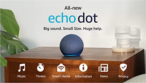 All-New Echo Dot (5th Gen, 2022 release) | Smart speaker with Alexa | Deep Sea Blue