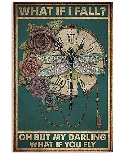 What If You Fly Home Wall Decor - Metal Wall Art Fall Decor Aluminum Tin Signs for Home Decor Vintage Wall Decor - Fall Sign for Home Decor Tin Sign Vintage Posters Coffee Bar Sign Funky Decor MALLONY