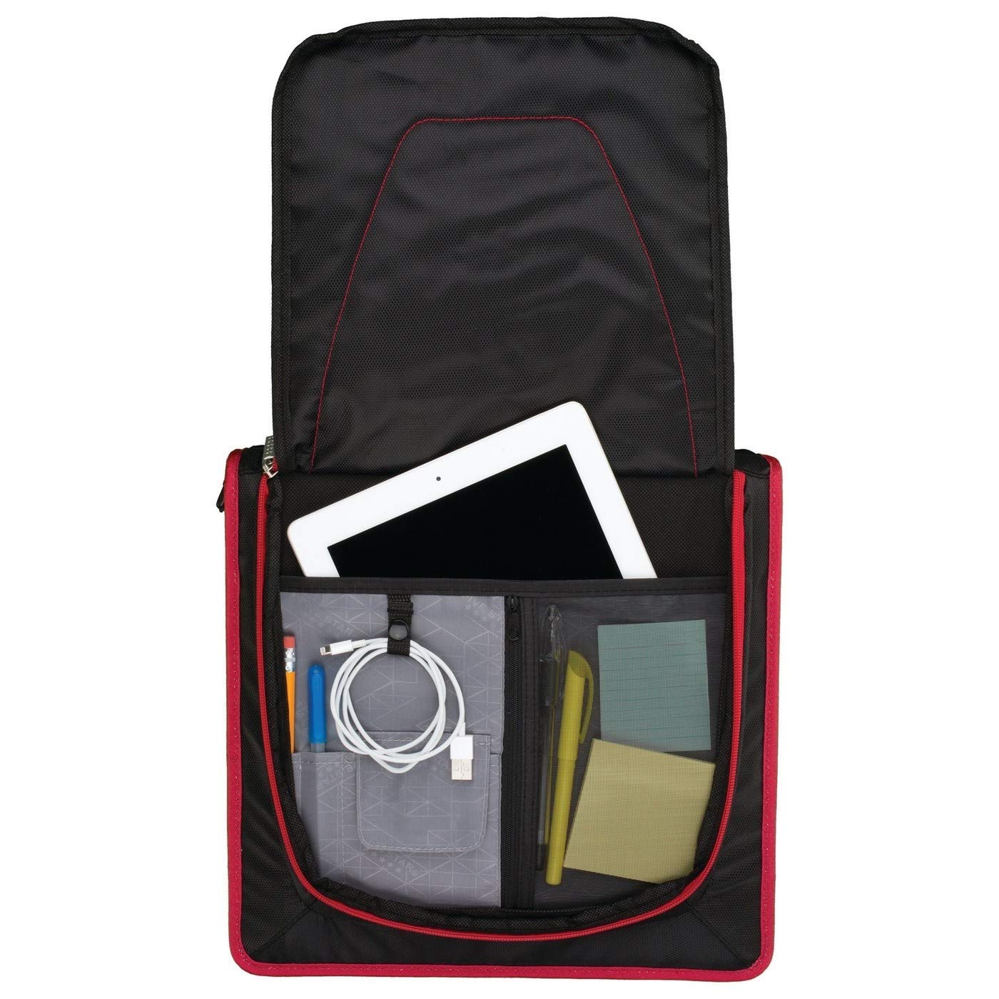 Five Star Zipper Binder 2" 530 Sheet Capacity, 3-1/2" X 12" X 12-3/4, Red/Black (2017007)