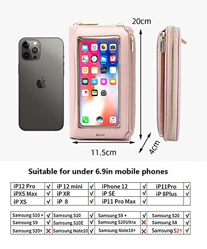 Touch Screen phone bag Purse crossbody bags wallets for women RFID Blocking Clutch bag Wrist bag handbag with Shoulder Strap Wristband