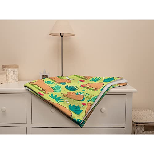 ARTBLANKET Cute Capybara Throw Blanket Fannel Fleece Super Soft Funny Blanket Travel Throw Blanket for Bed Couch Sofa 80 x 60 Inch for Adult