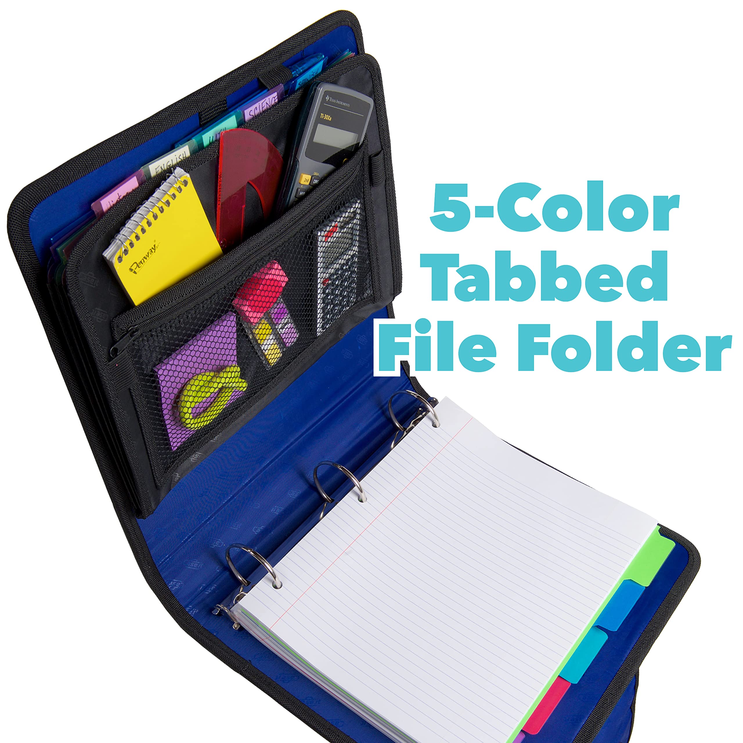 Case-it Open Tab Hook Loop Closure 2-Inch Binder with Tab File, Red