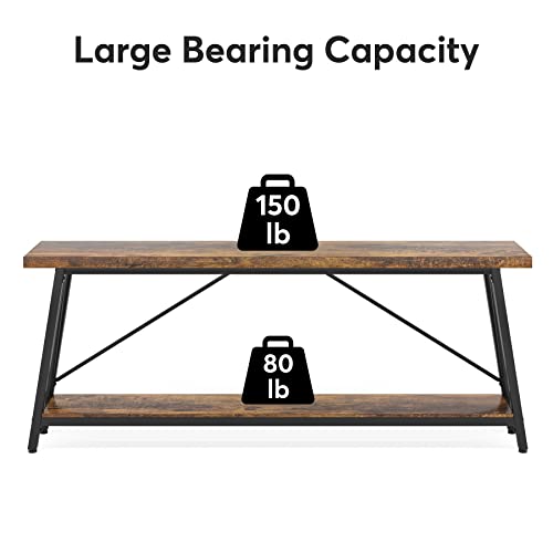 Tribesigns 70.9 Inches Extra Long Sofa Table Behind Couch, Industrial Entry Console Table for Hallway, Entryway & Living Room, Dark Brown