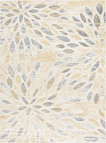Rugs.com Charleston Collection Rug – 9' x 12' Yellow Low-Pile Rug Perfect for Living Rooms, Large Dining Rooms, Open Floorplans