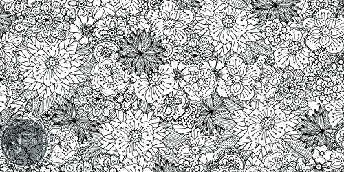 SJPRINTER Giant Coloring Poster for Kids and Adults - Creative Fun for Classrooms, Care Facilities, Schools, Groups and Families (Flowers, 24" x 48)