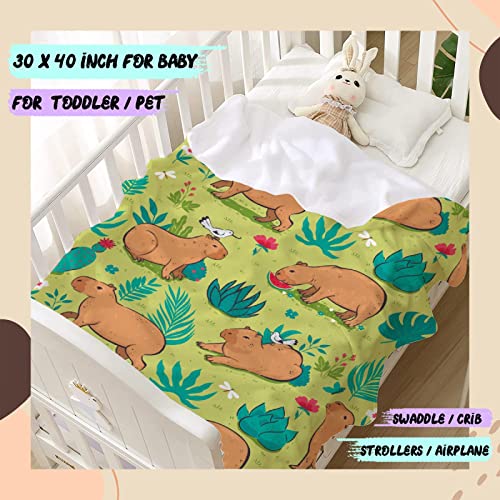 ARTBLANKET Cute Capybara Throw Blanket Fannel Fleece Super Soft Funny Blanket Travel Throw Blanket for Bed Couch Sofa 80 x 60 Inch for Adult