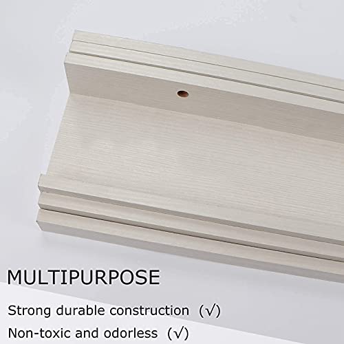 Calenzana Wall Mounted Floating Shelves, 3 Pack 24 inch and 3 Pack 36 inch Photo Picture Ledge Shelf for Living Room Bathroom Bedroom Kitchen Office, Creamy White
