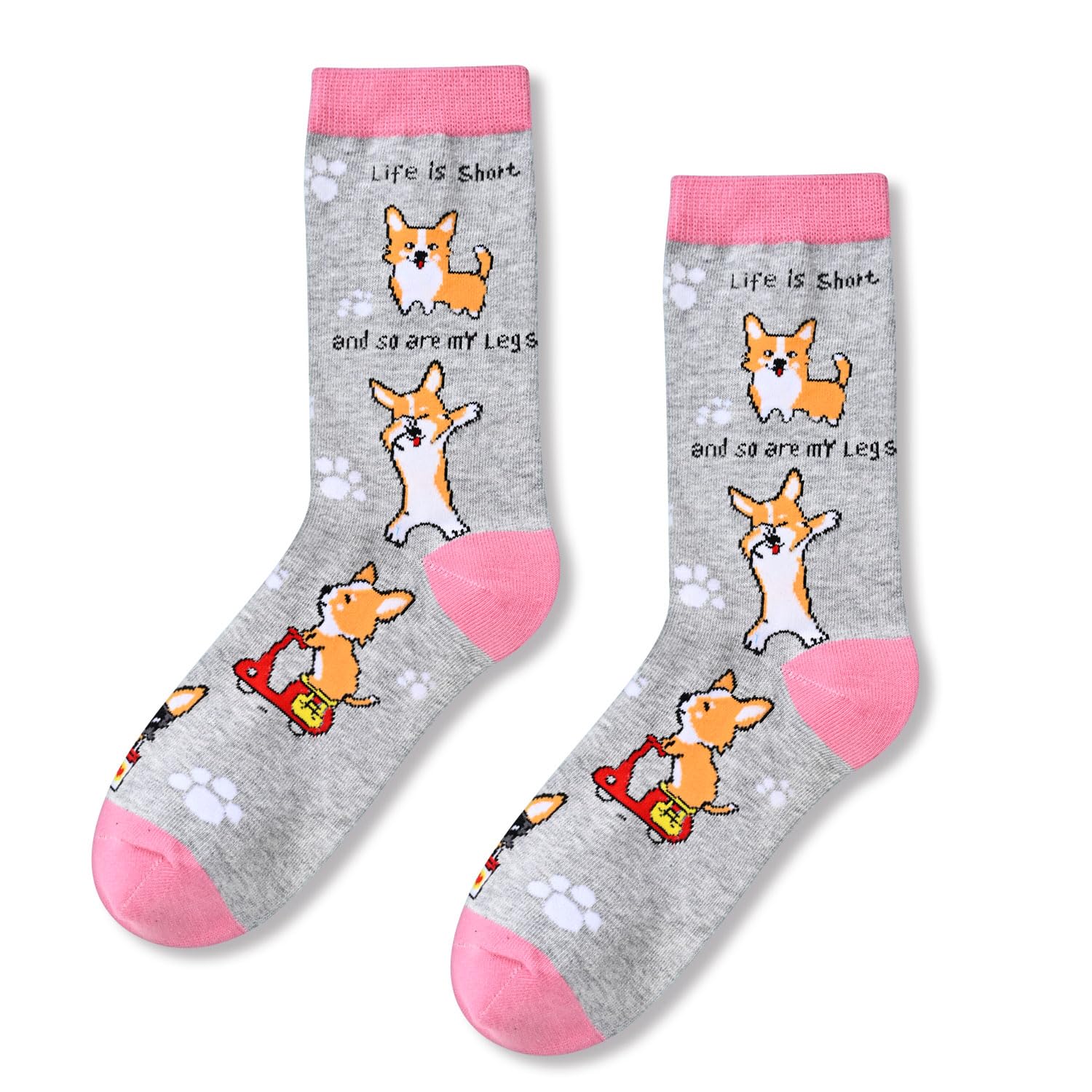 HAPPYPOP Funny Corgi Gifts for Corgi Lovers Women, Novelty Corgi Socks Crazy Silly Fun Socks