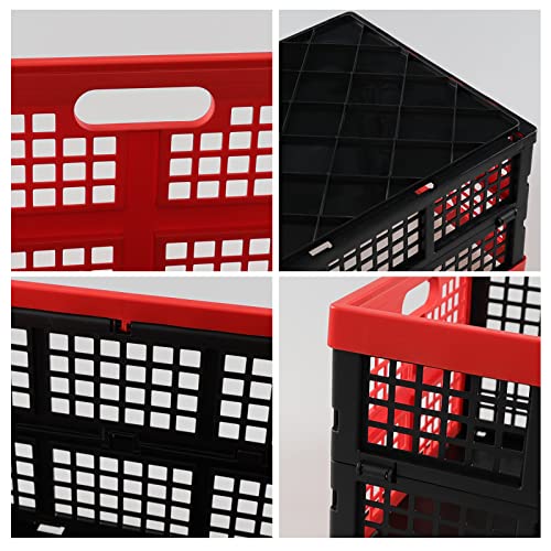 Gloreen 35 Quart Folding Crate Basket, Collapsible Storage Milk Crates, 3 Packs