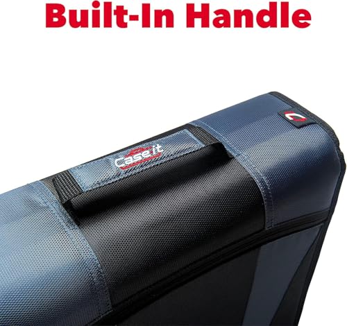 Case-it The Dual 2.0 Zipper Binder - Two 2 Inch D-Rings - 5 Subject File Folder - Multiple Pockets - 800 Sheet Capacity - Comes with Shoulder Strap - Black Dual-301
