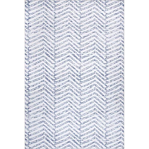 nuLOOM Rosanne Machine Washable Geometric Runner Rug, 2' 6" x 8', Blue