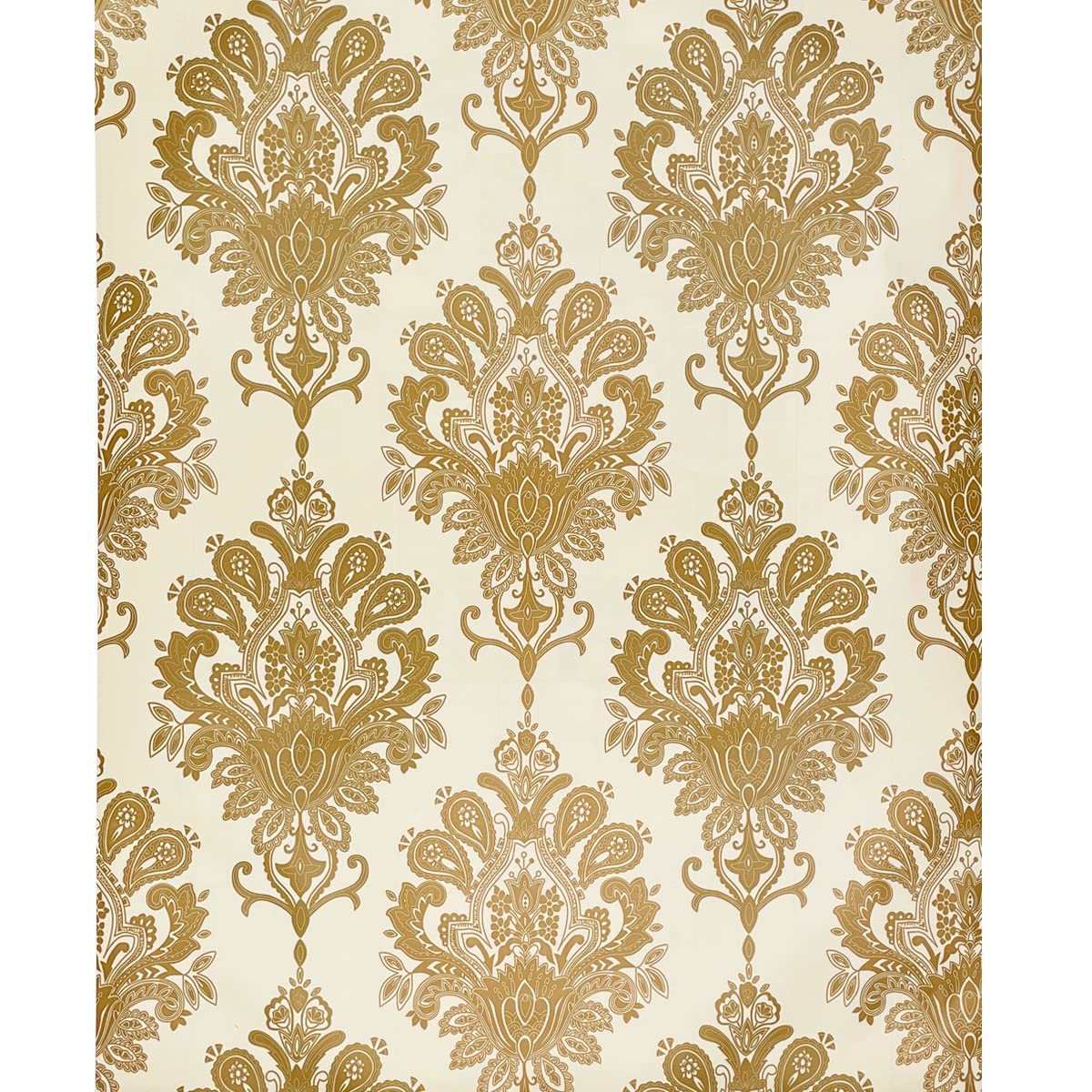 Yifely Luxury Gold Damask Shelving Paper Removable Shelf Liner Adhesive Cabinet Sticker 17.7 Inch by 9.8 Feet