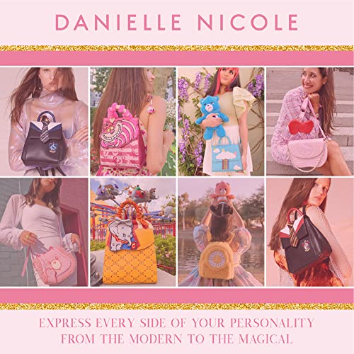 Danielle Nicole Disney Alice in Wonderland Mini Backpack, Cheshire Cat Monogram Small Handbag Purse, Pink