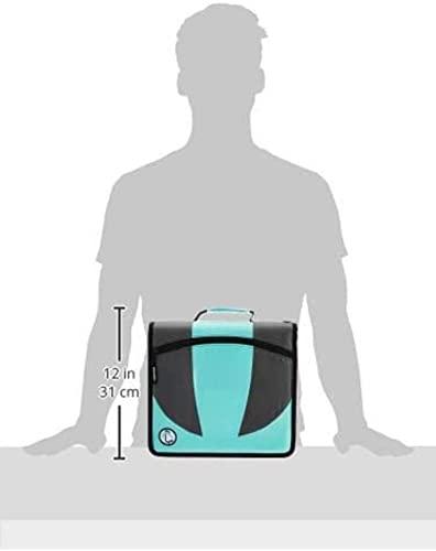 Case-it The Dual 2-in-1 Zipper Binder - Two 1.5 Inch D-Rings - Includes Pencil Pouch - Multiple Pockets - 600 Sheet Capacity - Comes with Shoulder Strap - Mint Blue Dual-101