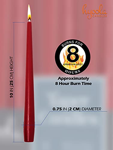 Hyoola Christmas Candles - Green and Red Taper Candles 10 Inch Dripless, 12 Pack Unscented Holiday Candles - European Made