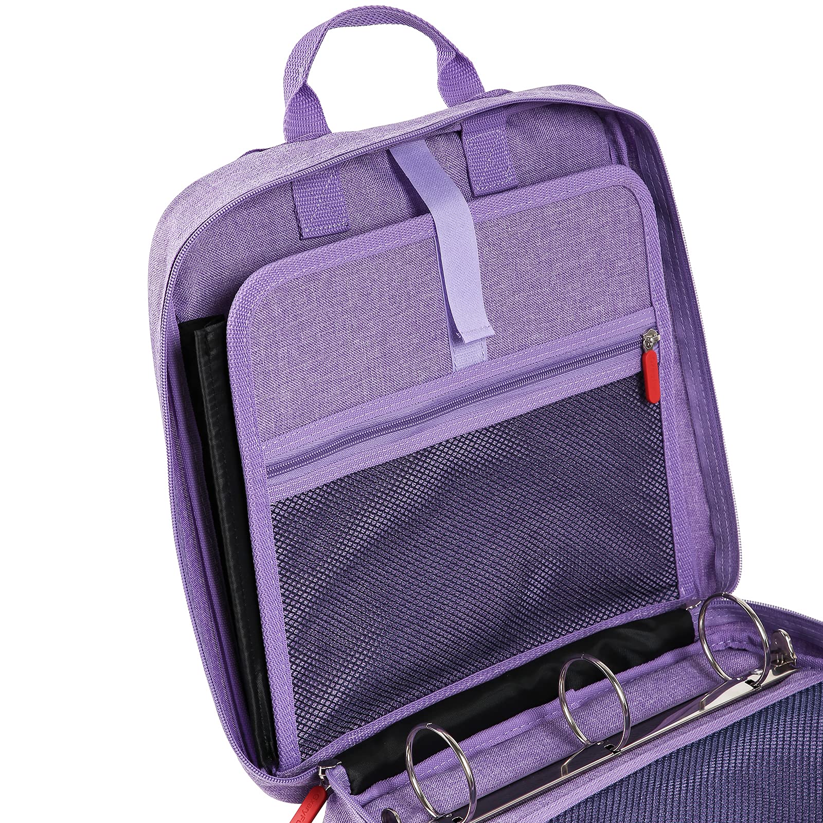 GXaryFulin Zipper Binder with Shoulder Strap & Handle, 3 O-Ring Binder for Office & School Supplies (2 inch, Blue)