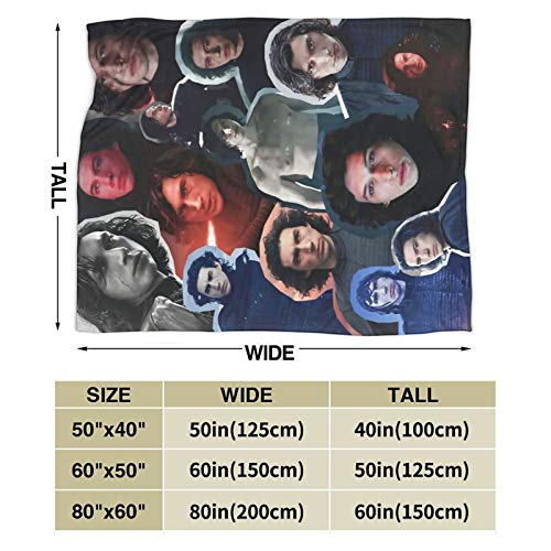 Blankets Adam Driver Kylo Ren Adam Sackler Soft and Comfortable Warm Fleece Throw Blankets Yoga Blankets Beach Blanket Picnic Blankets for Sofa Bed Camping Travel … (Black, 60"x50")