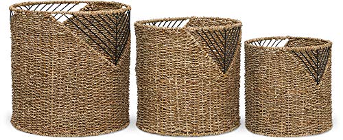 Finch Shoshana Woven Basket, Set of 3, Natual Brown