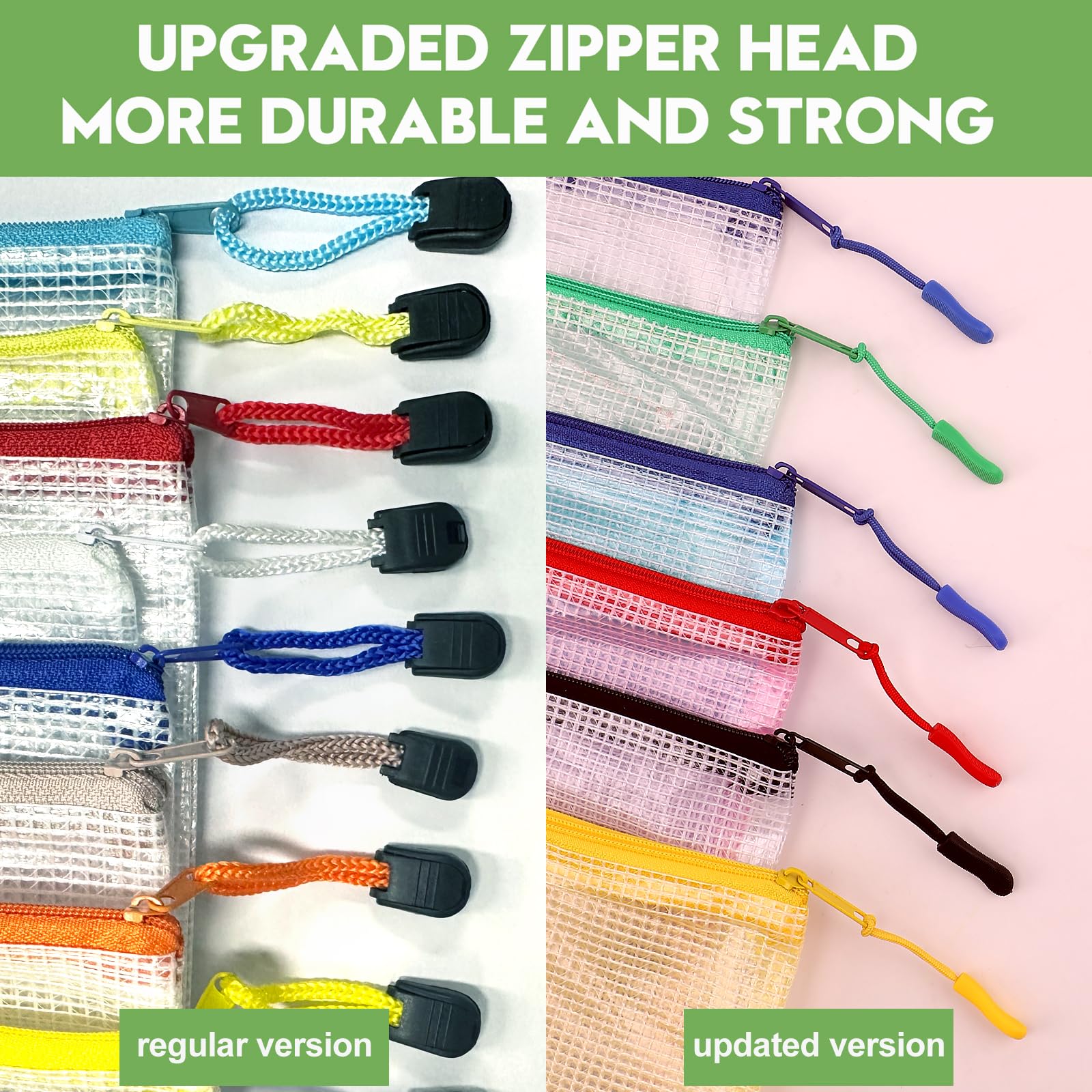 24pcs Mesh Zipper Pouch Bags - A4 Zipper Bags for Classroom Organization, Board Game & Puzzle Storage
