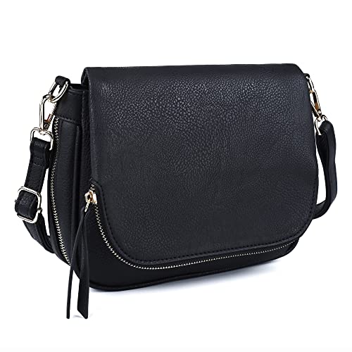Crossbody Bags for Women Small Pu Leather Over the Shoulder Purses and Flap Cross Body Handbags with Multi Pockets