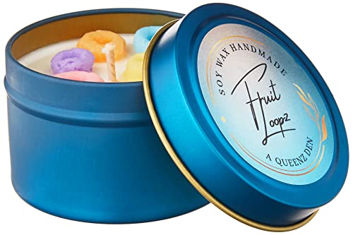Cereal Bowl Candle Soy Wax Handmade Candle- 4 oz Fruity Loops Cereal Candle- Cereal Bowl Candle