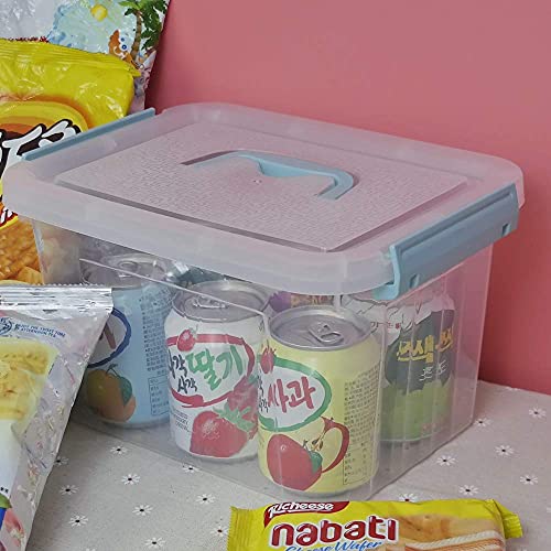 Sosody 6 L Plastic Clear Storage Bins, Small Clear Latch Storage Boxes, 6-Pack