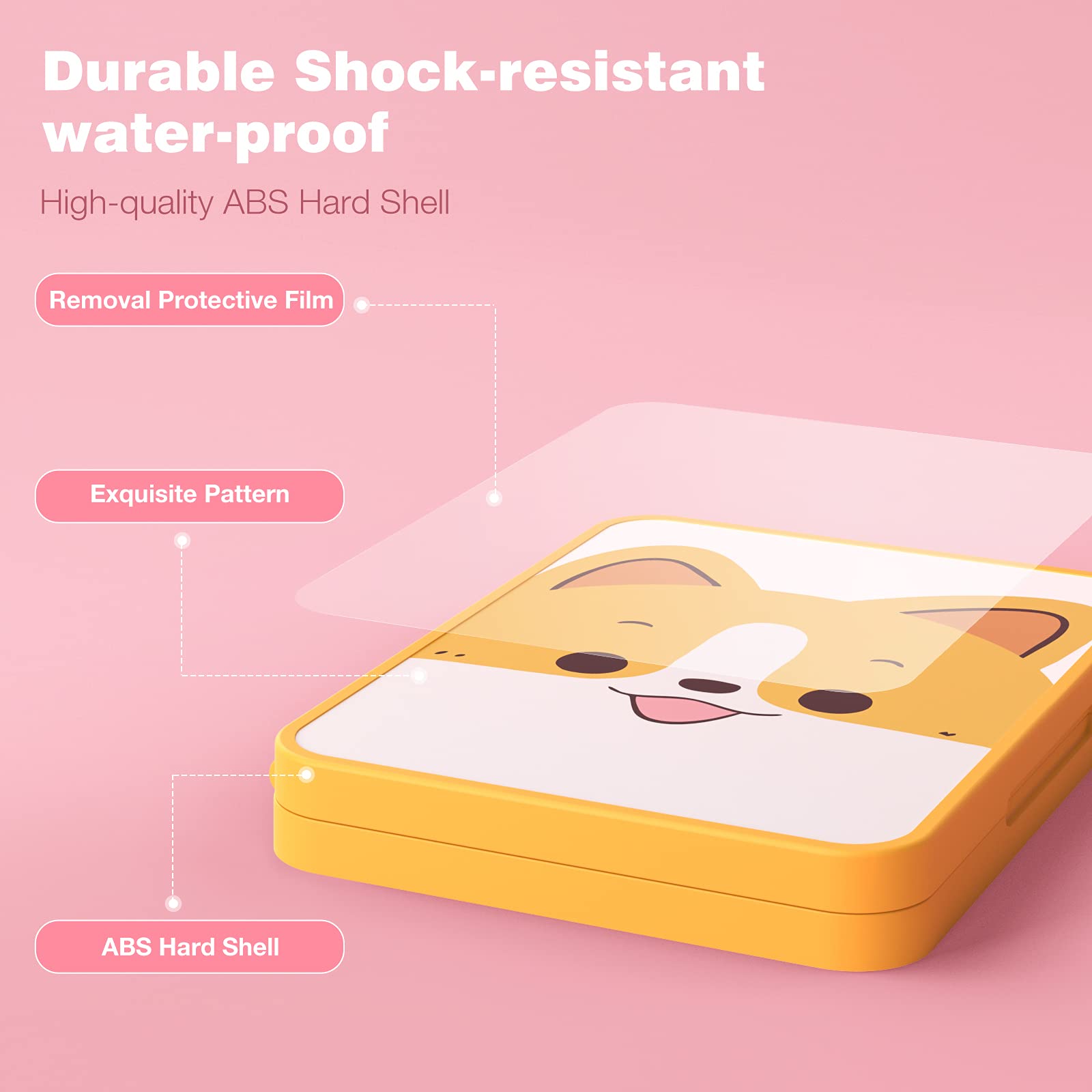 MoKo 16 Game Card Case Compatible with Nintendo Switch/Switch Lite/Switch OLED 2021, Switch Games Holder case for SD Card&Switch Game Card, Switch Game Card Holder Cartridge Storage Box, Orange Dog