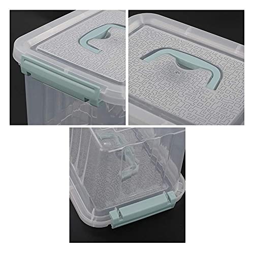 Sosody 6 L Plastic Clear Storage Bins, Small Clear Latch Storage Boxes, 6-Pack