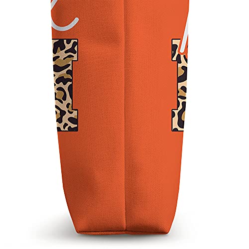 Baseball Mom - Leopard Print - Orange Tote Bag