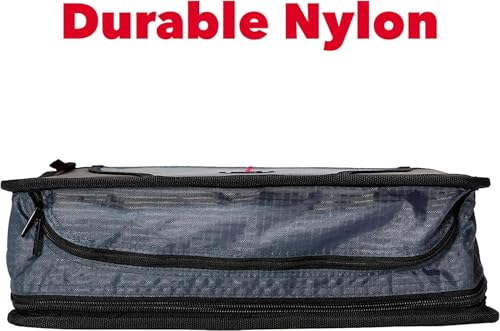 Case-it Mighty Zip Tab Zipper Binder, 3" O-Ring with 5-Color tabs, Expanding File Folder and Shoulder Strap and Handle, D-146-JBK Jet Black