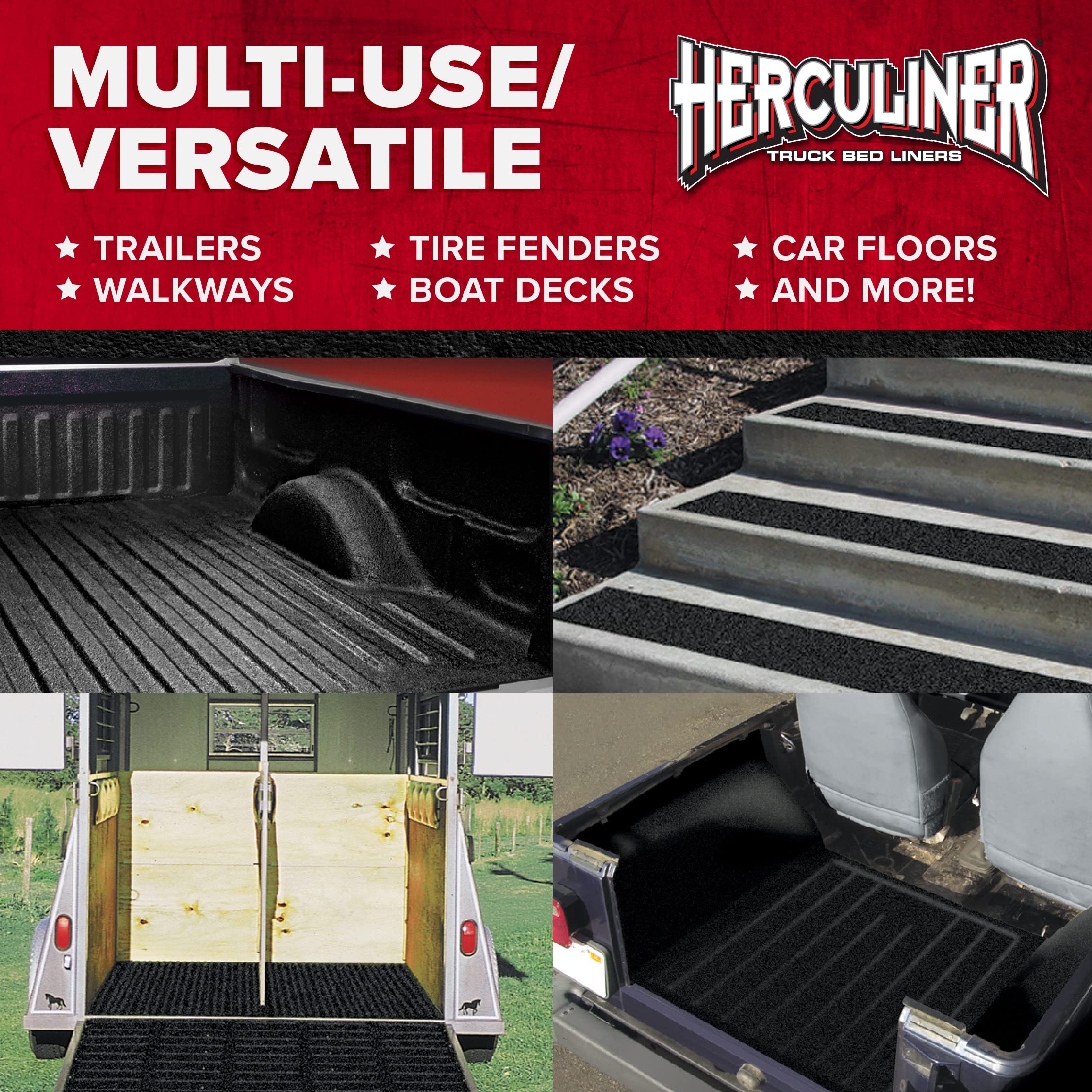 HERCULINER Black 6 Foot Truck Bed Roll on Bedliner Kit