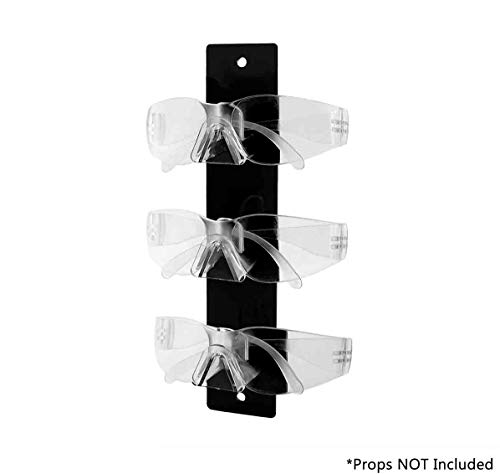 Marketing Holders Glasses Holder Holds 3 Pair Wall Mount with Hanging Hardware Black Acrylic Retail Locations Space Saver Organizer Storage Warehouses Eyeglasses Sunglasses Spectacles Bifocals